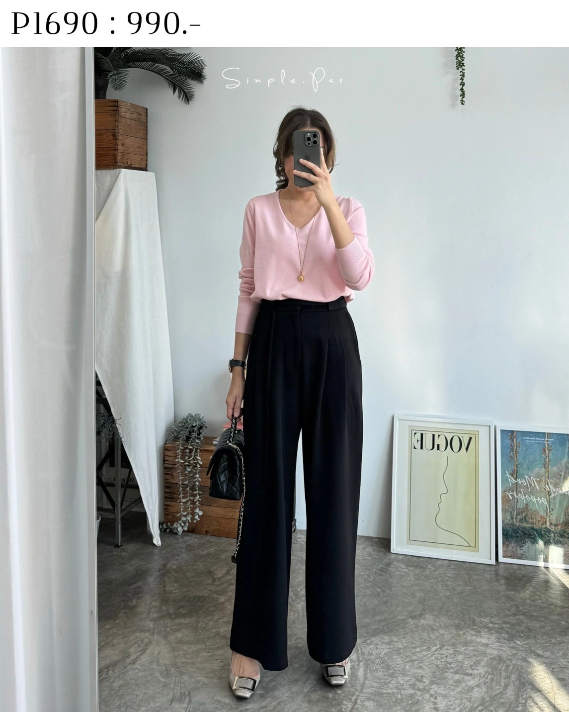 P1690 : กางเกงผ้าเนื้อแน่นแต่งผูกเชือก เนื้อผ้า ผ้าโพลีเอสเตอร์เนื้อ ...